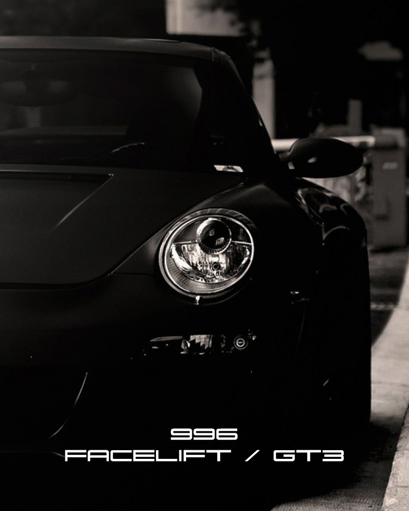 Stone Chip Protection Film for Porsche 996, Facelift, GT3 - Transparent/Black